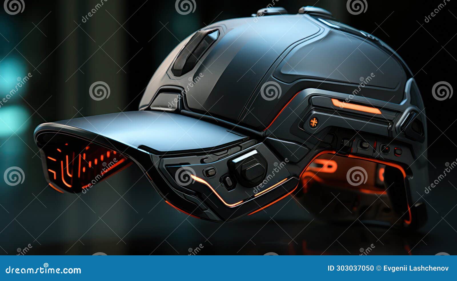 High-end Gaming Helmet with Illuminated Detailing. AI Generation Stock ...
