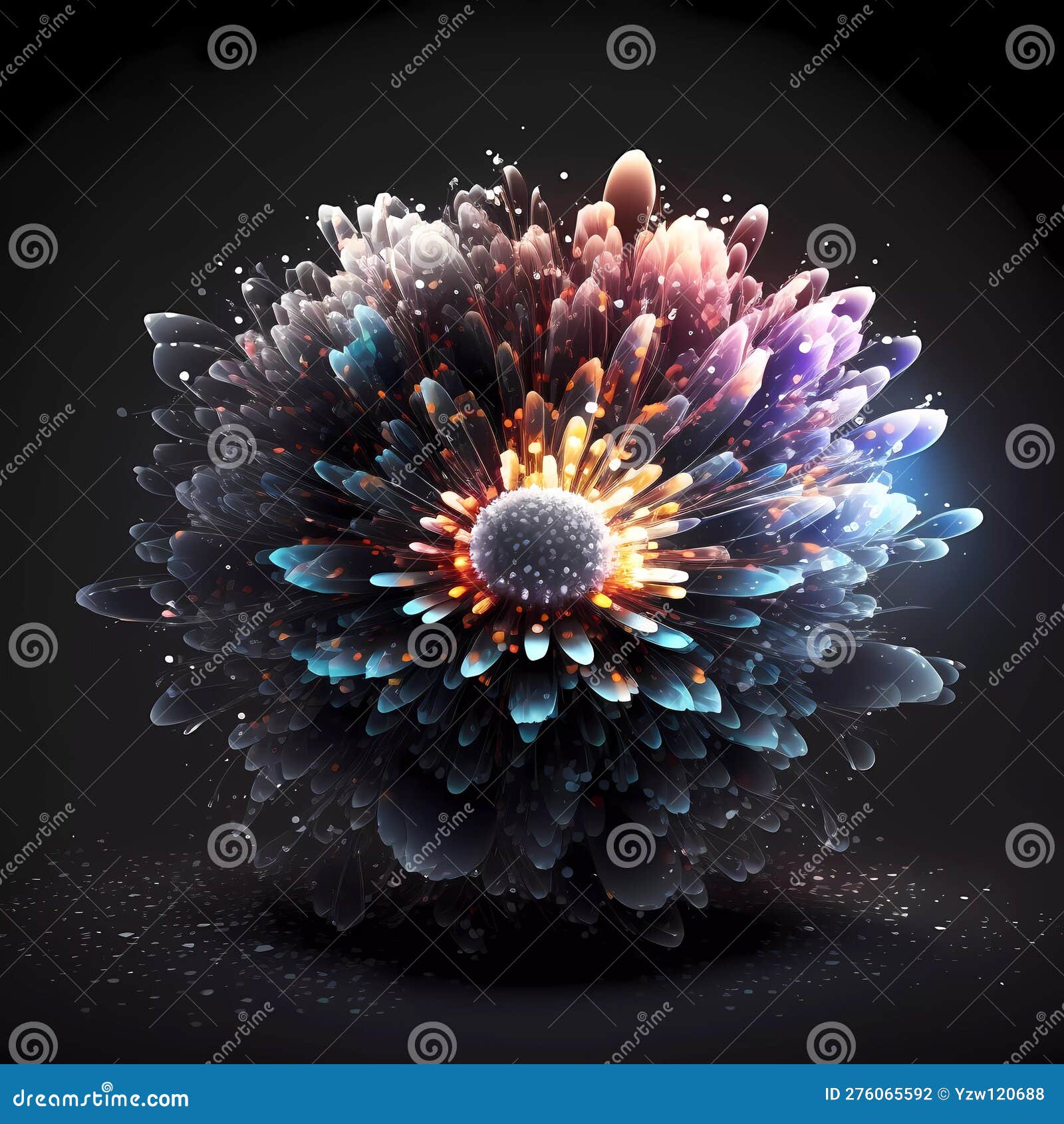 High-end Gorgeous Symmetrical Particles All Placed Flower Warm Material ...