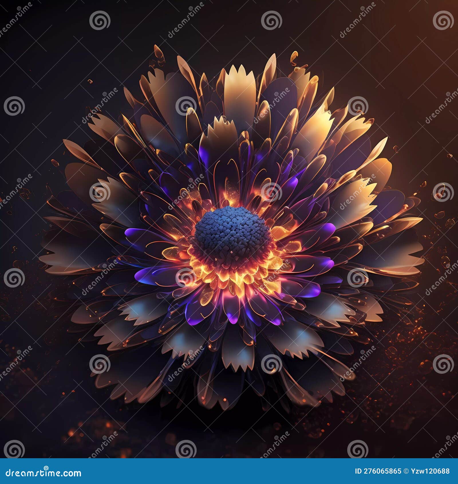 High-end Gorgeous Symmetrical Particles All Placed Flower Warm Material ...