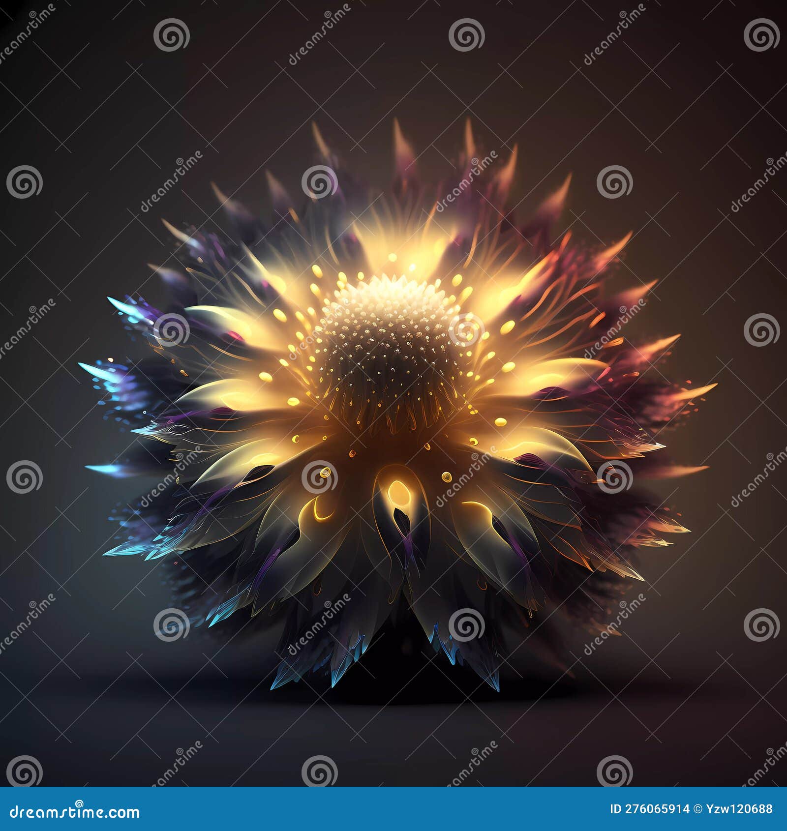 High-end Gorgeous Symmetrical Particles All Placed Flower Warm Material ...