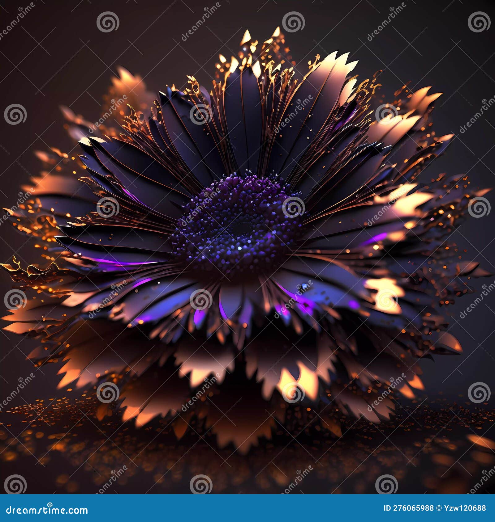 High-end Gorgeous Symmetrical Particles All Placed Flower Warm Material ...