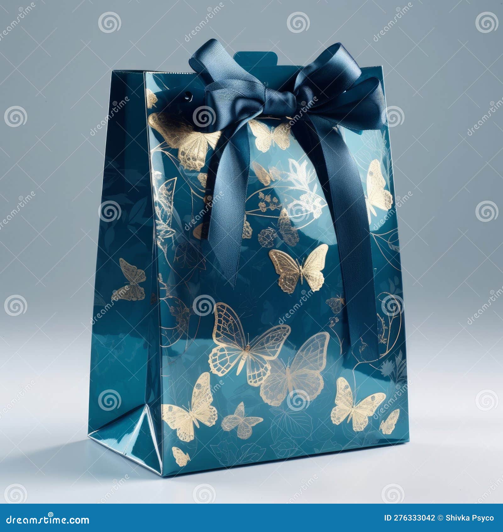 A High-end Looking Blue Gift Bag Generative AI Stock Illustration ...