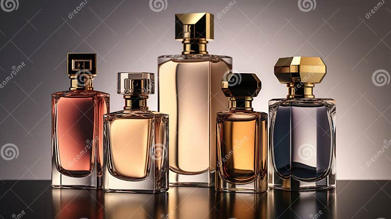 High End Perfume Bottles of Different Sizes for a Size Guide Stacked ...