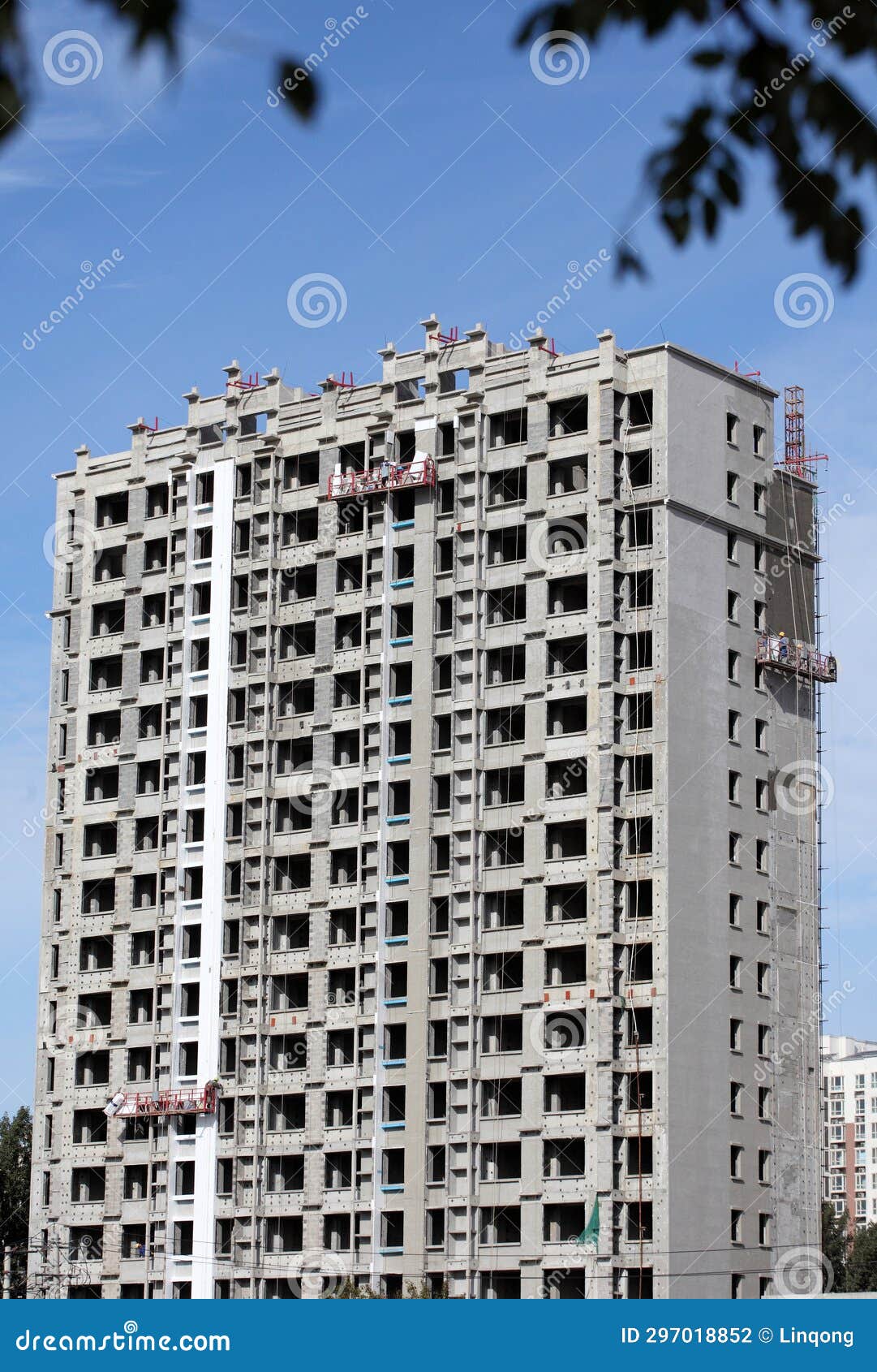 A Real Estate Residential Project Under Construction. Stock Photo ...