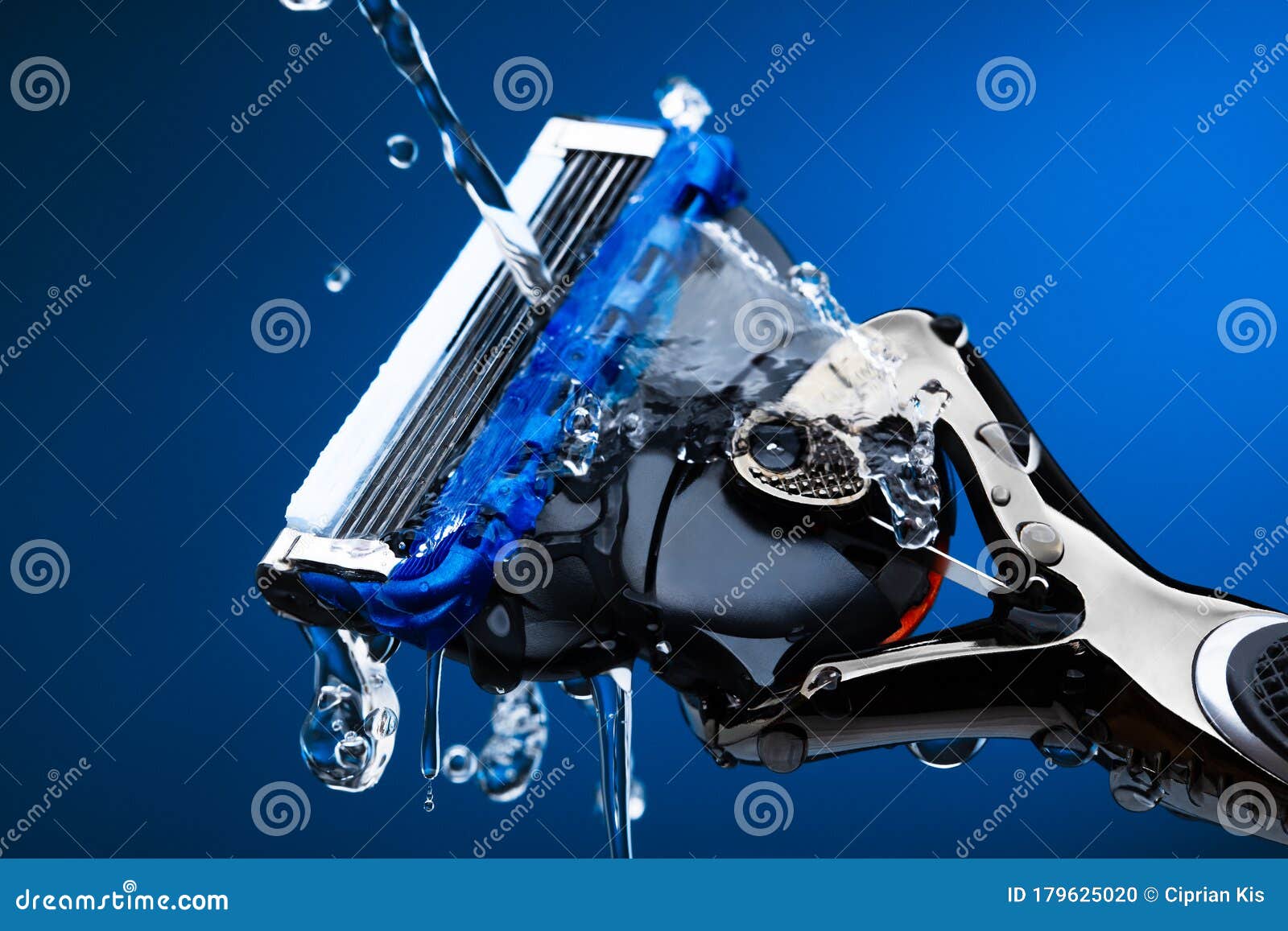 High End Steel Menâ€™s Razor Cleaned Under Water Jet Stock Photo ...