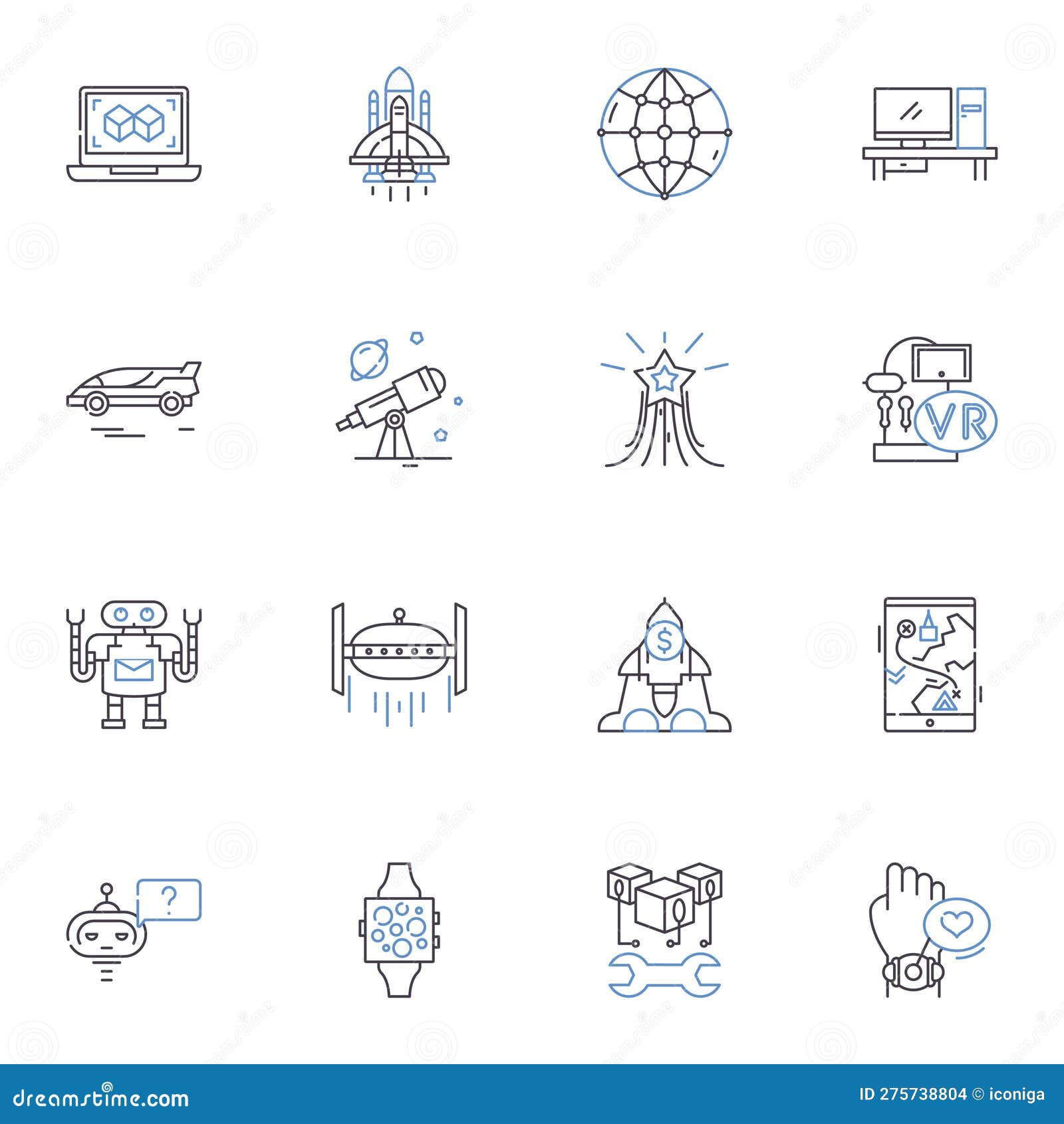 High-end Technology Line Icons Collection. Innovation, Performance ...