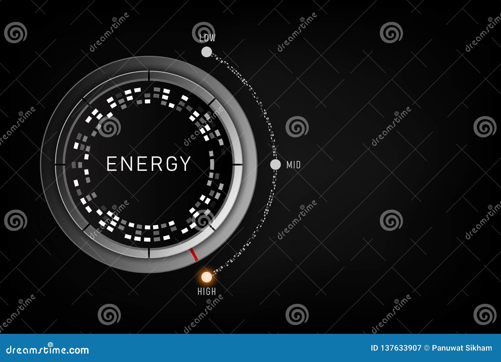 High Energy Level Concept - Efficiency Level Control Button on High ...
