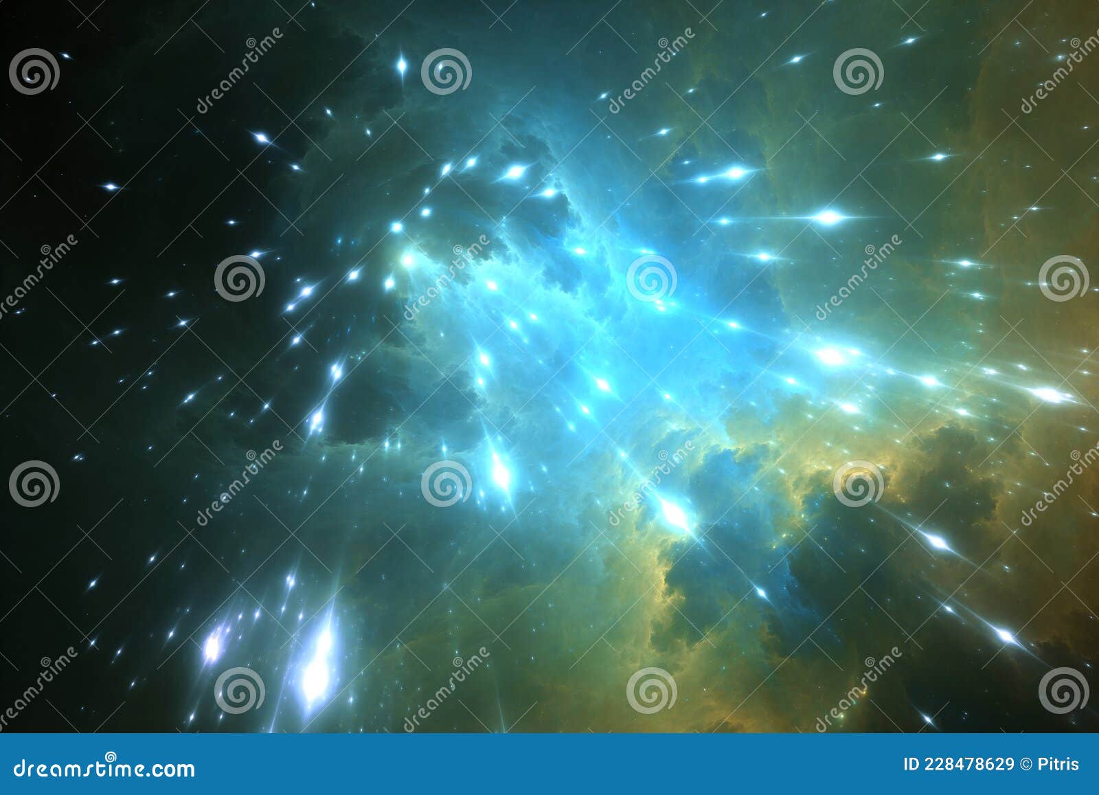 High Energy Particles from Outer Space, Cosmic Rays Stock Illustration ...