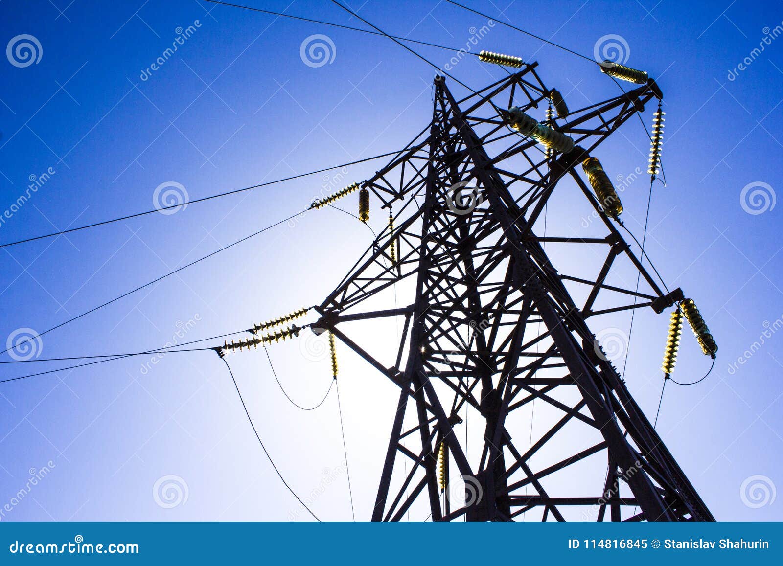 High Energy Voltage Utility Pole Stock Image - Image of industry ...