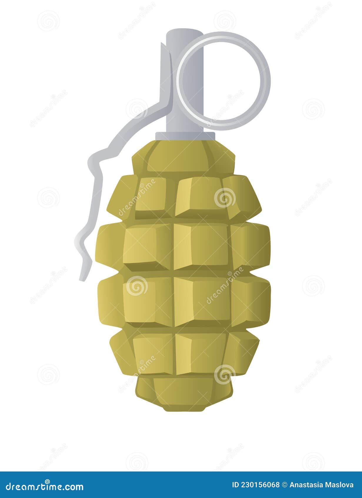 High-explosive Hand Grenade Shrapnel Weapon Vector Illustration on ...