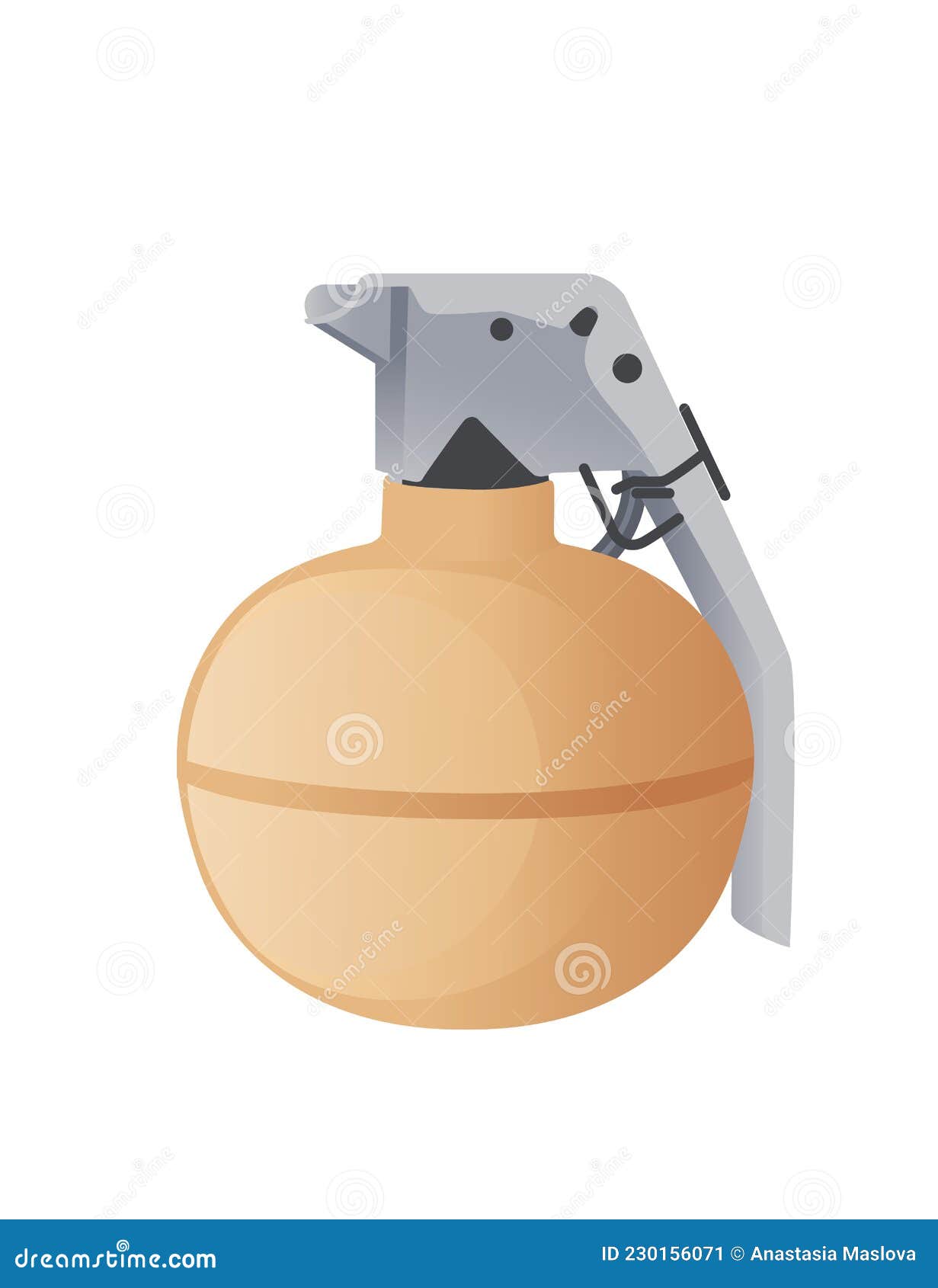 High-explosive Hand Grenade Shrapnel Weapon Vector Illustration on ...