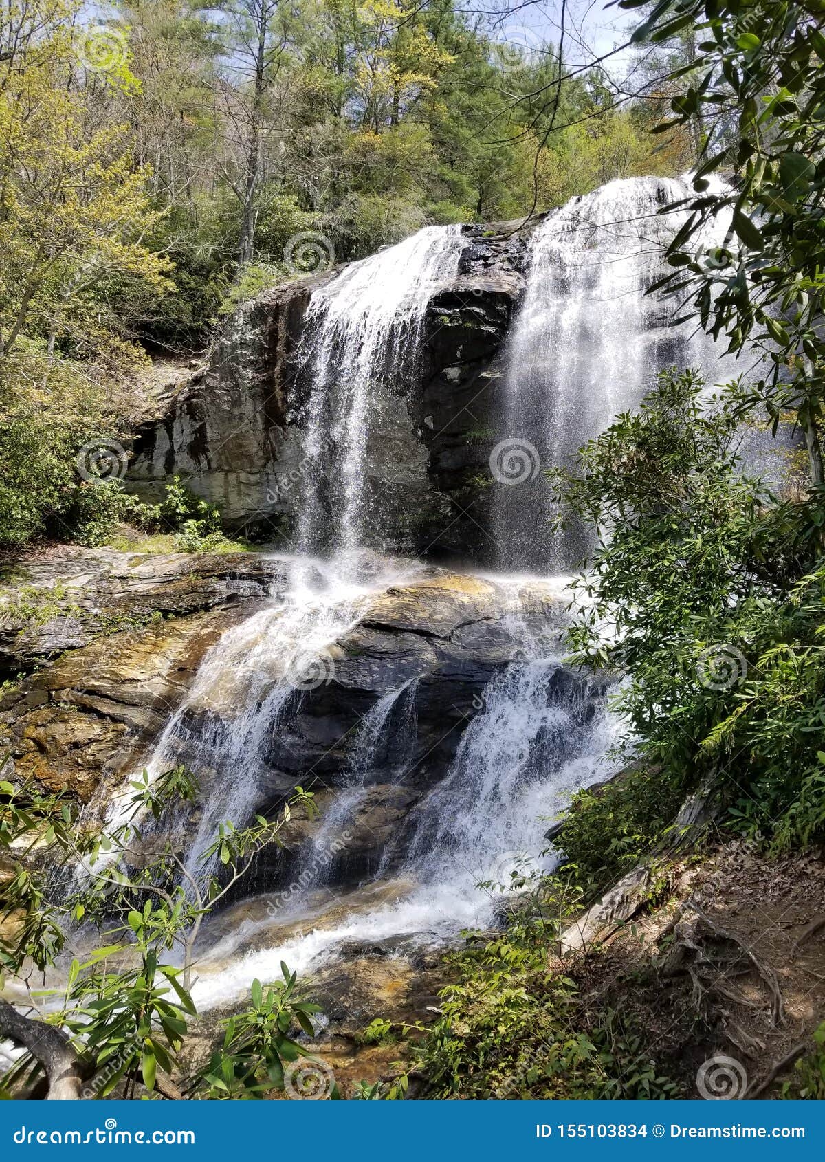 High Falls Waterfall Hiking Trails Peace of Mind Stock Photo - Image of ...