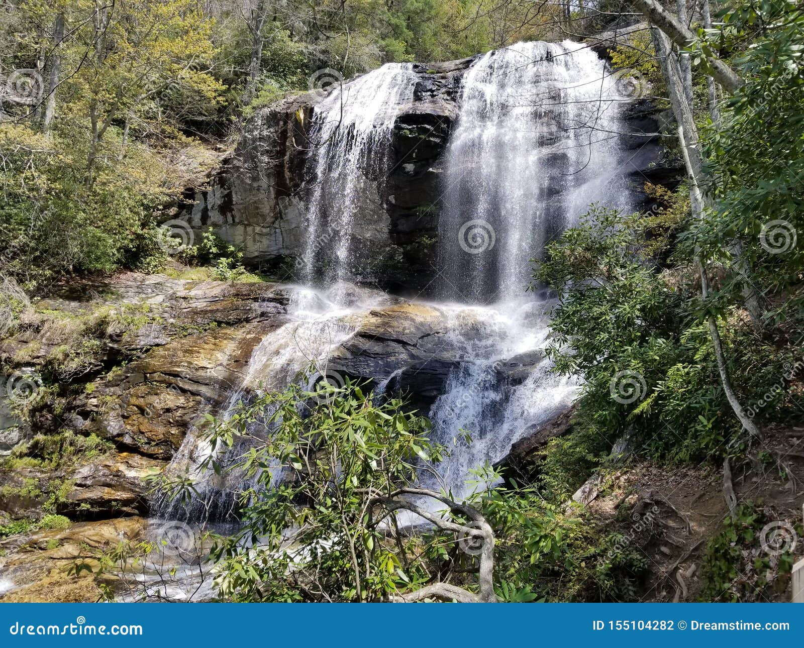 High Falls Waterfall Hiking Trails Peace of Mind Stock Photo - Image of ...