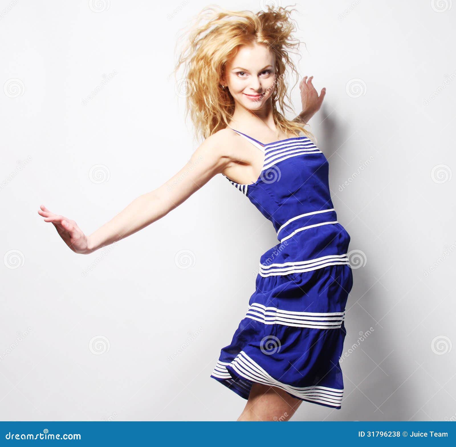 High Fashion Model Jumps in Studio Stock Photo - Image of female ...