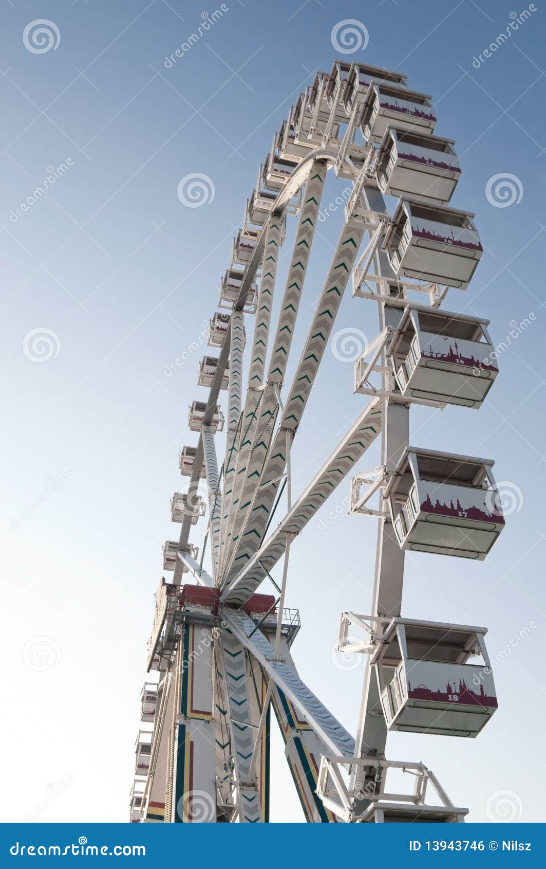 High Ferris Wheel on Funfair Park Stock Photo - Image of enjoyment ...
