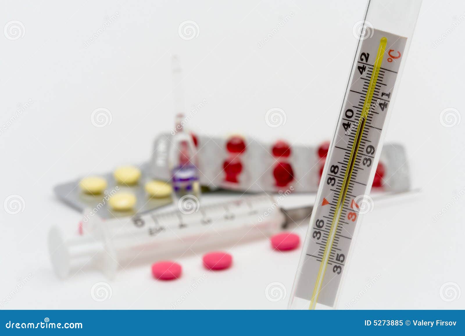 High fever. stock image. Image of immunity, ampoule, medicine - 5273885