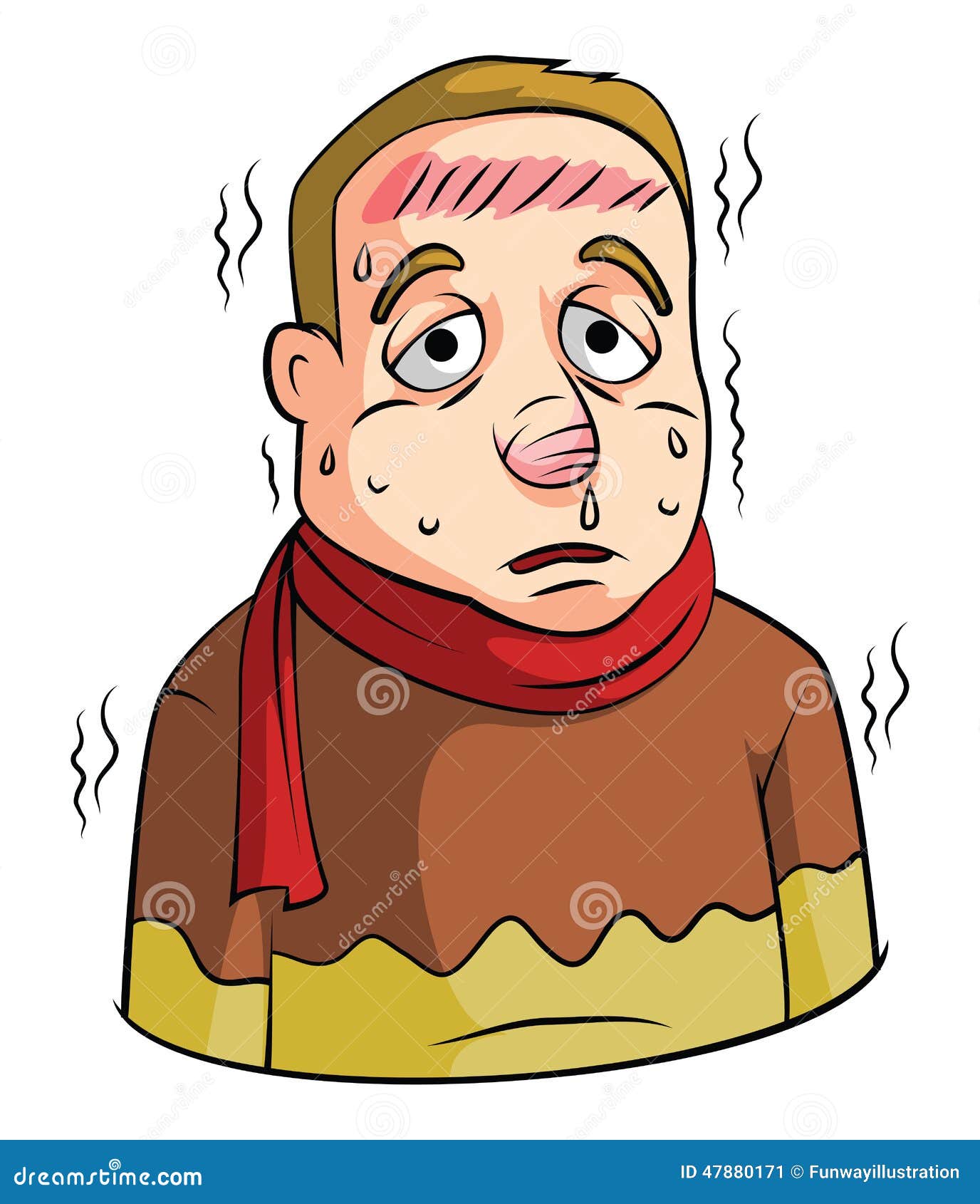 High Fever Of Girl Icon Vector. Flu, Cold, Coronavirus Symptom Is Shown ...