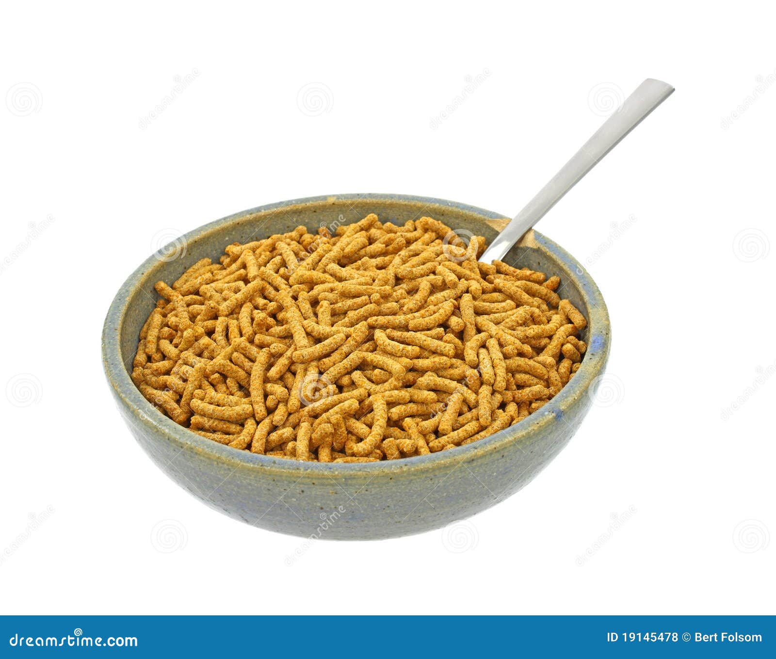 High Fiber Breakfast Cereal in Old Bowl with Spoon Stock Photo - Image ...