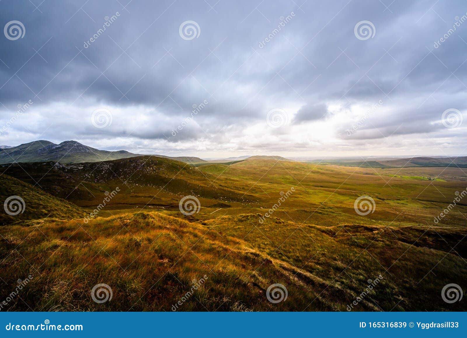 High Fields in the Conemara National Park Stock Image - Image of green ...