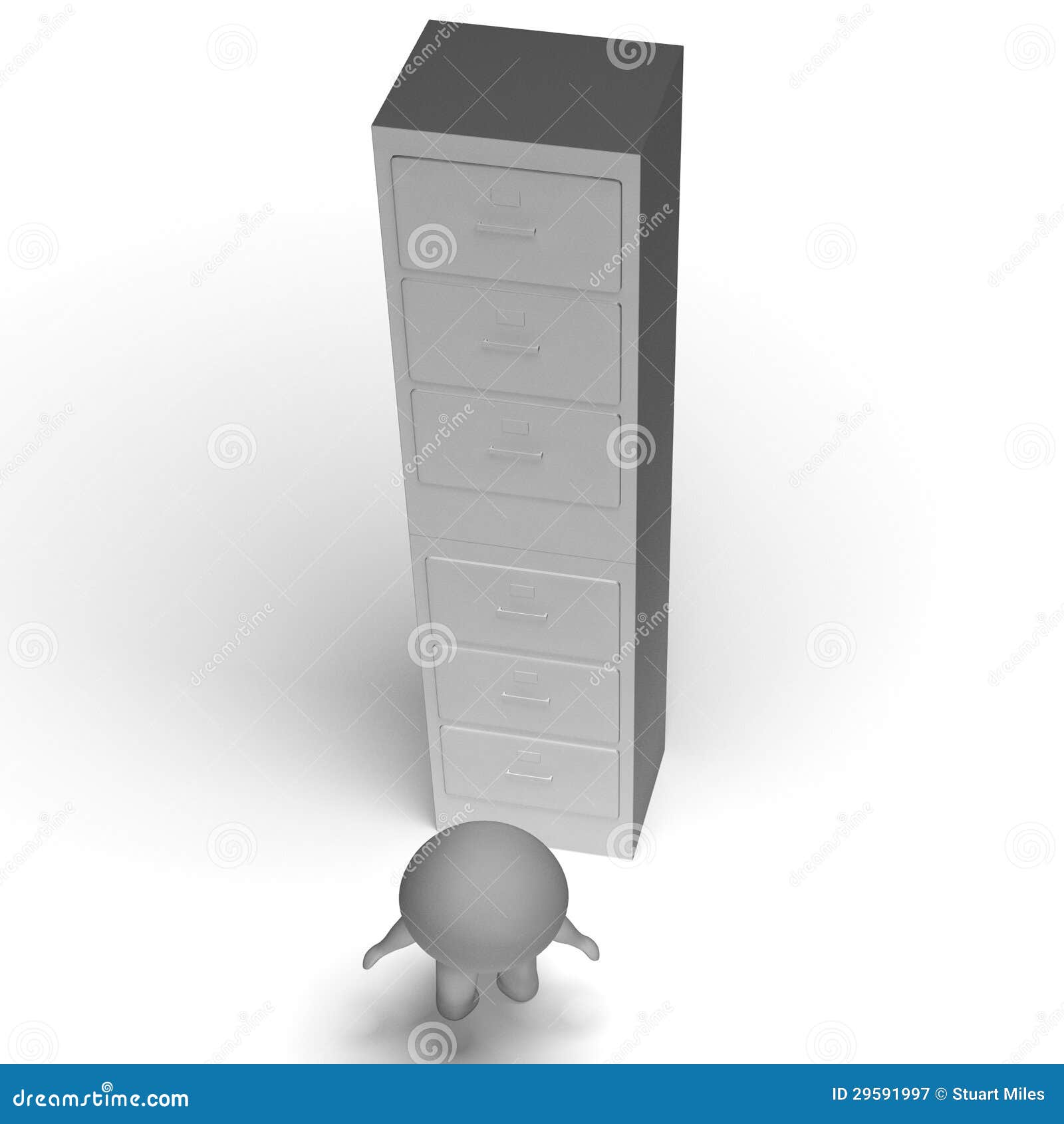 High Filing Cabinet Showing Overworked and Overloaded Stock ...