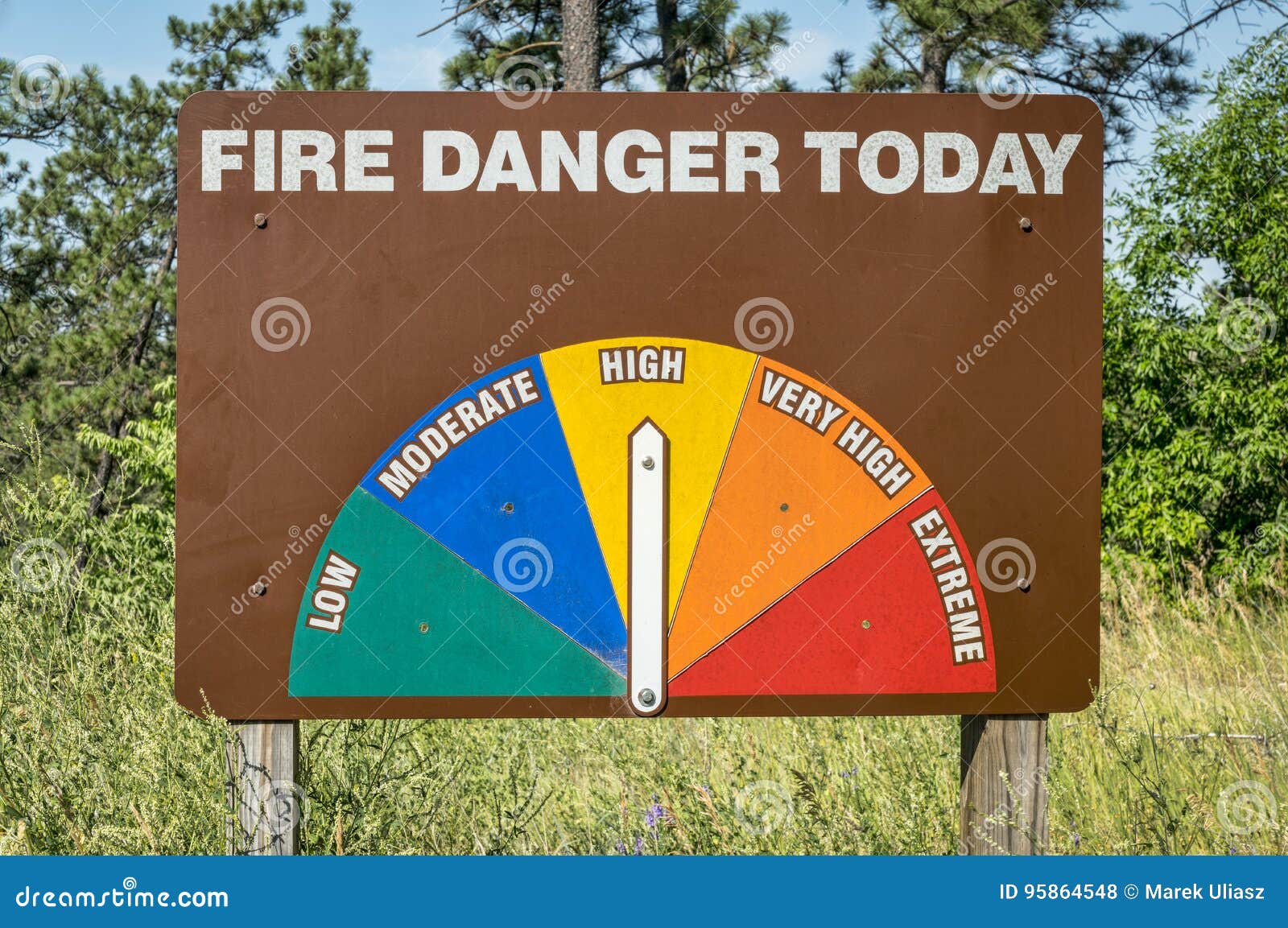 High Fire Danger Roadside Sign in Nebraska Stock Photo - Image of ...