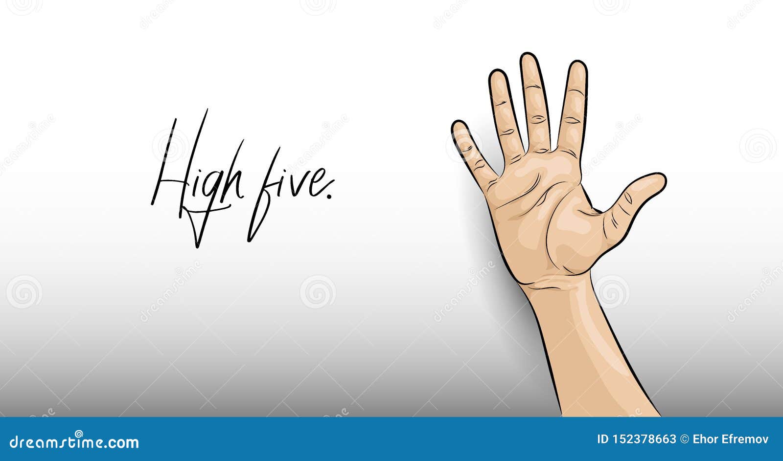 High Five.Hand Gesture on a Light Background. Stock Vector ...