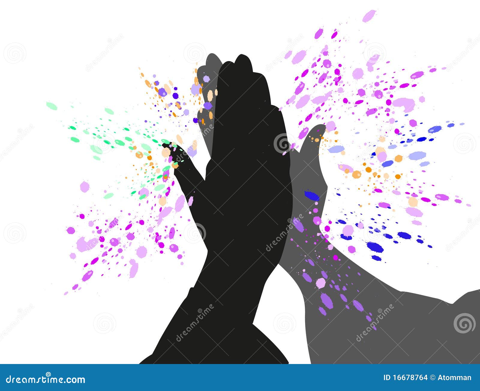 High Five Turtles - Banner Size With Underwater Watercolor Background ...