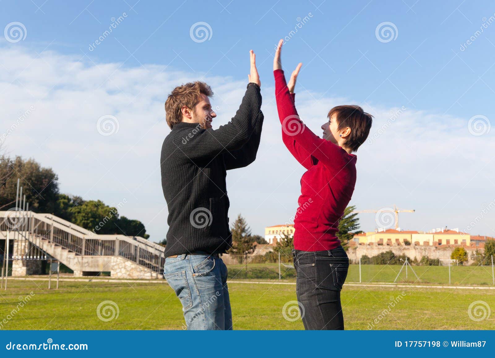 High Five stock photo. Image of jumping, college, high - 17757198