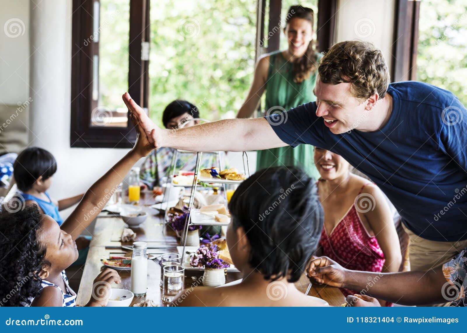 A High Five between Adult and Child Stock Photo - Image of leisure ...