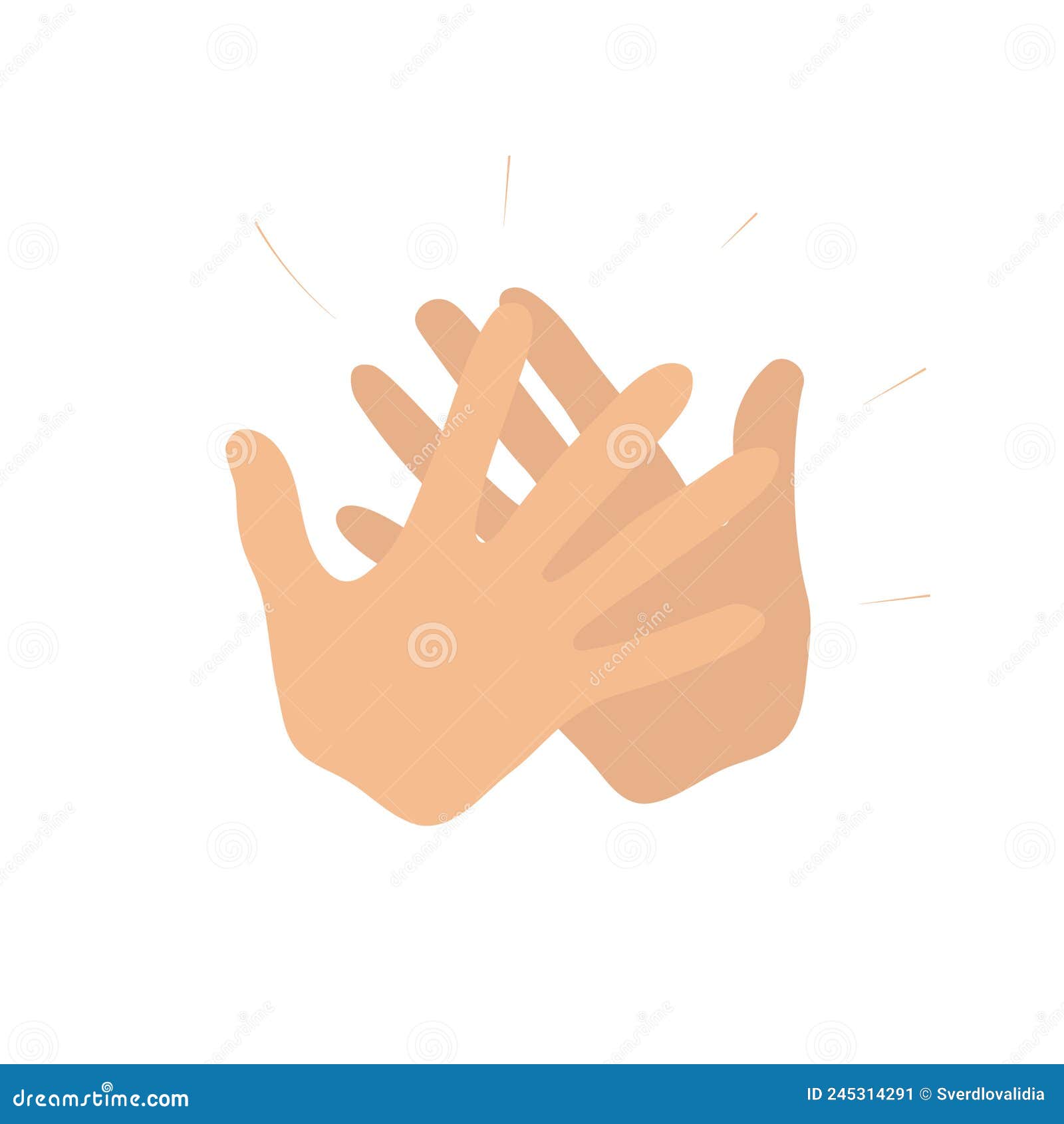 High Five, Clap Gesture. Stylized Hands Stock Vector - Illustration of ...