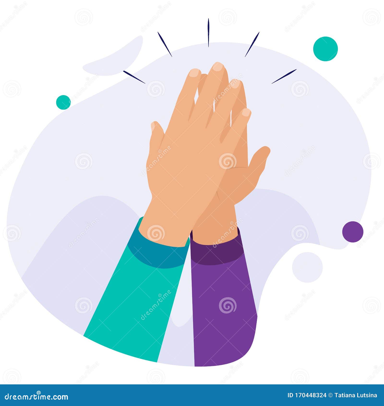 High Five Concept for Success, Teamwork. Hands in a Gesture of Success ...
