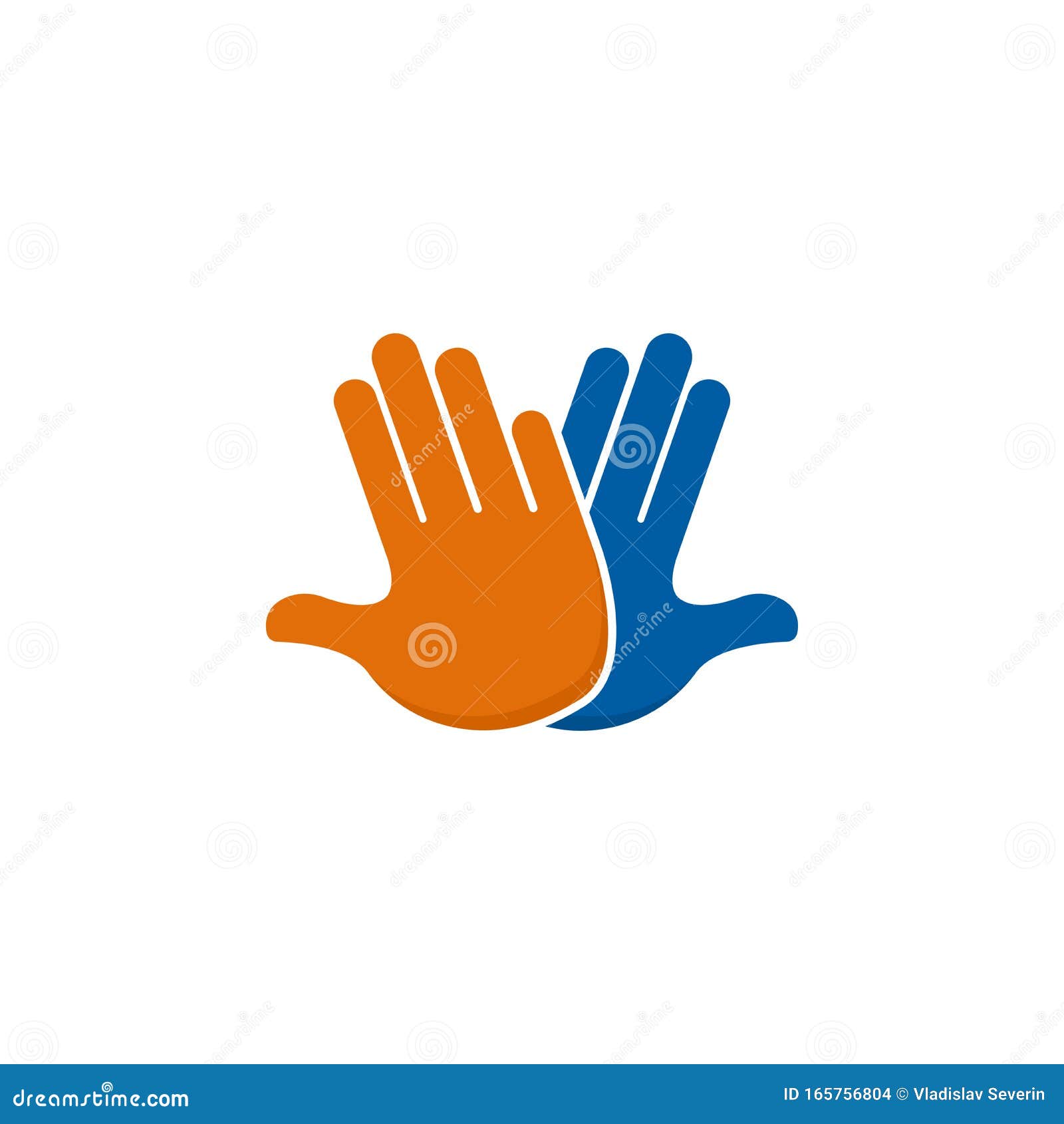 High five flat icon stock illustration. Illustration of element - 165756804