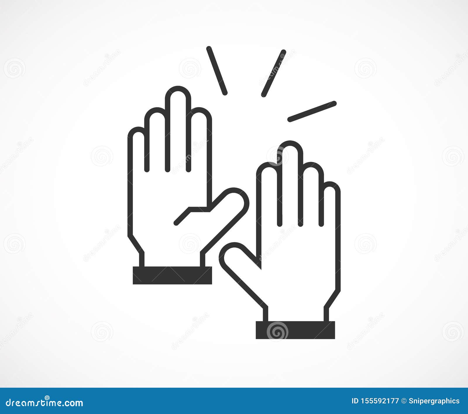 High Five Hand Gesture with Two Hands. Stock Vector - Illustration of ...