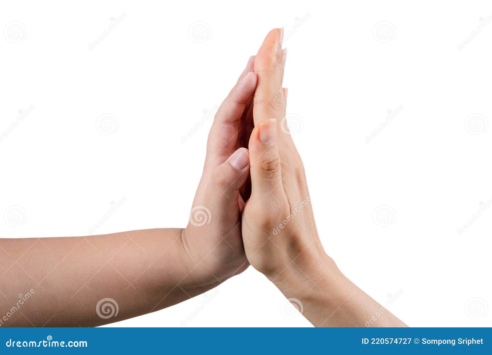 High Five Hands Children and Adult Stock Image - Image of teamwork ...