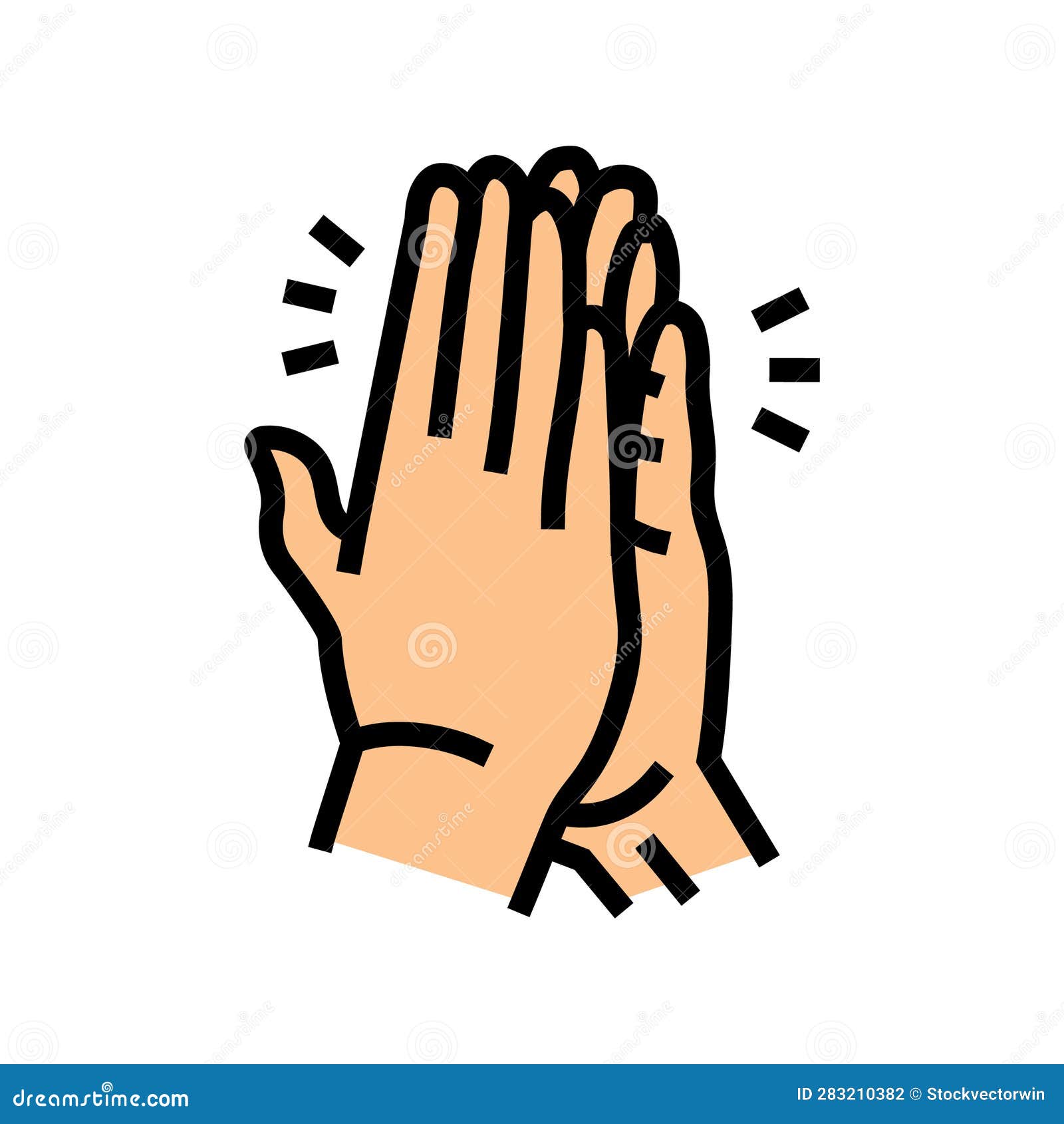 High Five Hands Color Icon Vector Illustration Stock Vector ...