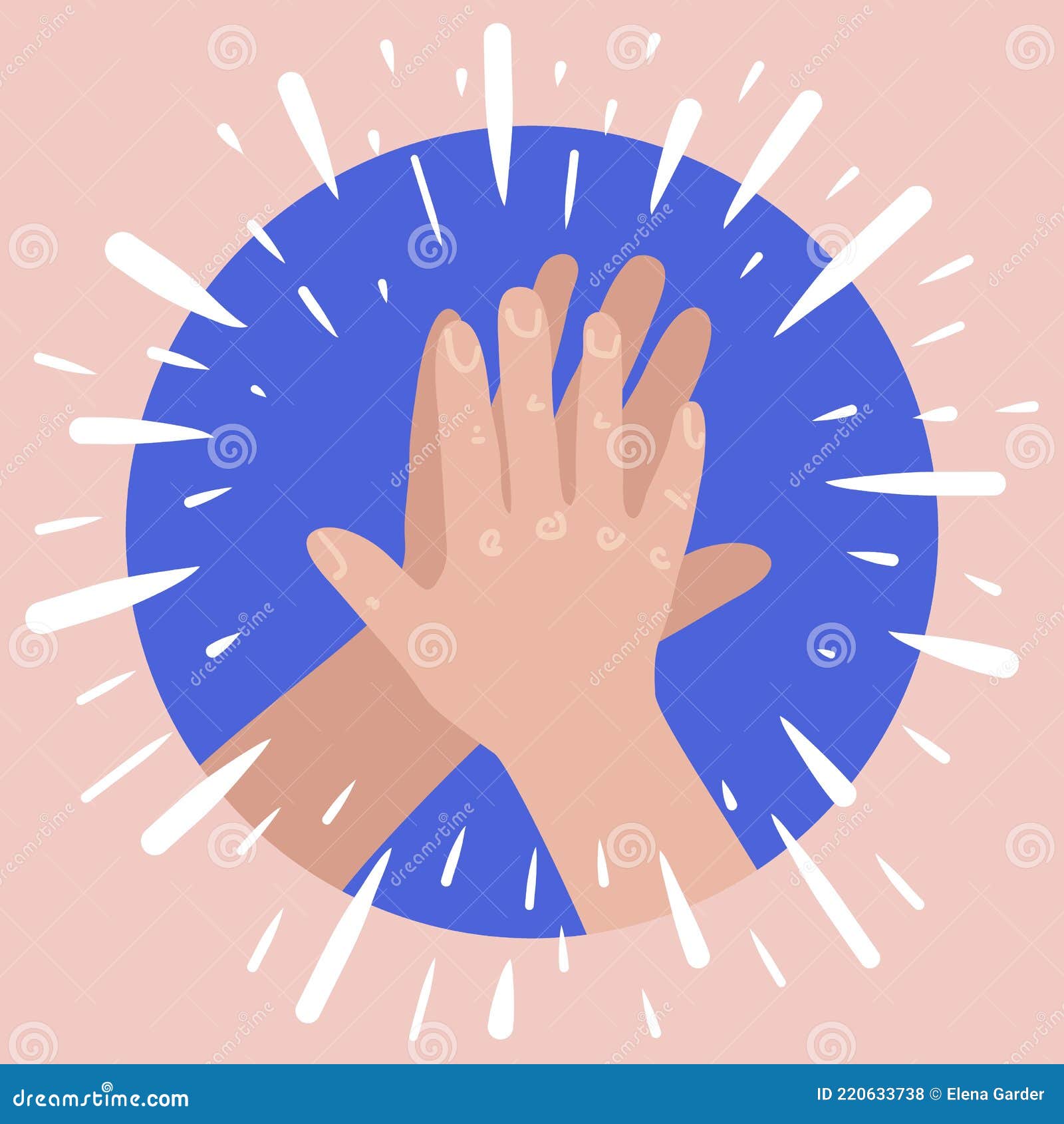 High Five Hands. Two Hands Giving High Five Stock Vector - Illustration ...