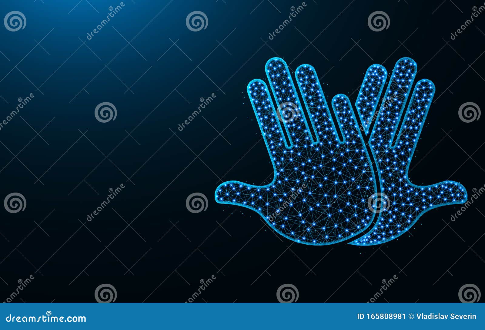 High five low poly design stock vector. Illustration of poly - 165808981