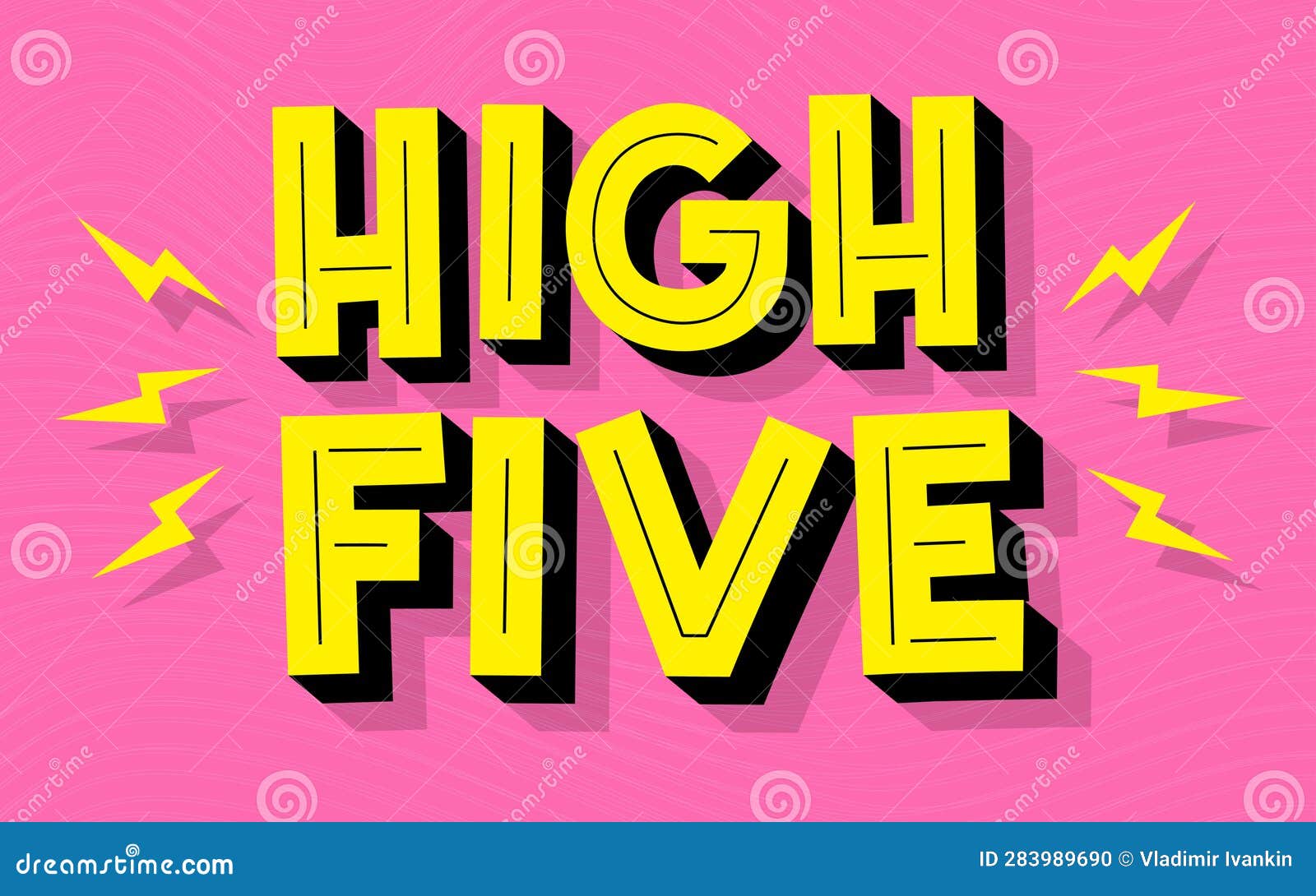 High Five Phrase Trendy Typography Style Vector Stock Vector ...