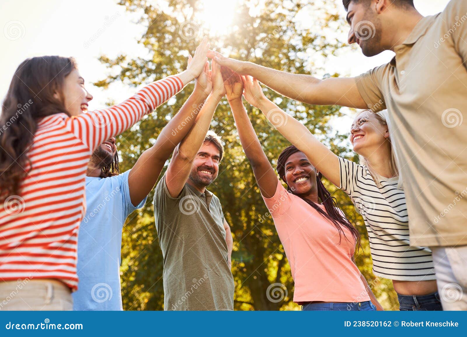 High Five for Team Building and Collaboration Stock Photo - Image of ...
