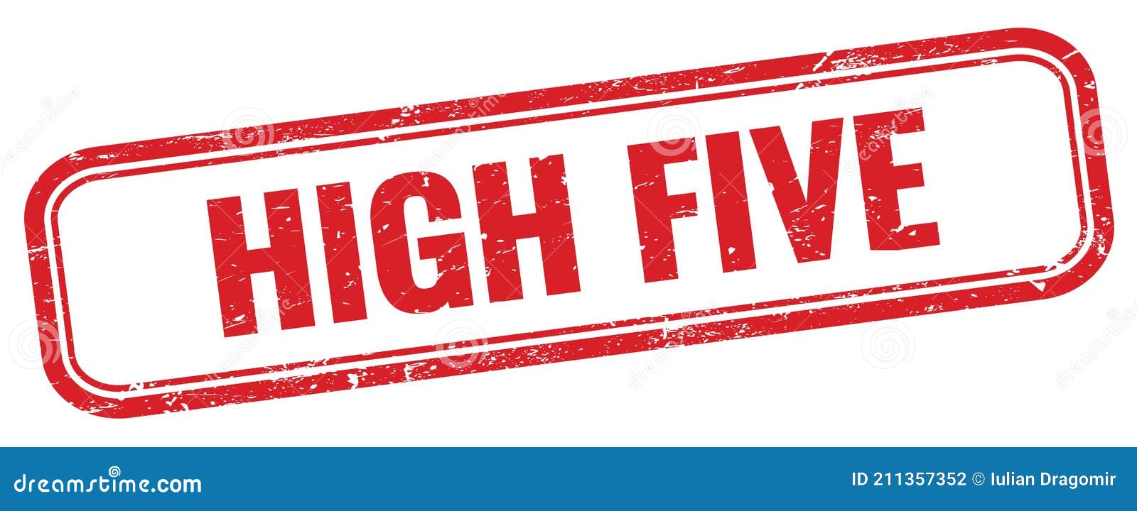 HIGH FIVE Text on Red Grungy Stamp Stock Illustration - Illustration of ...