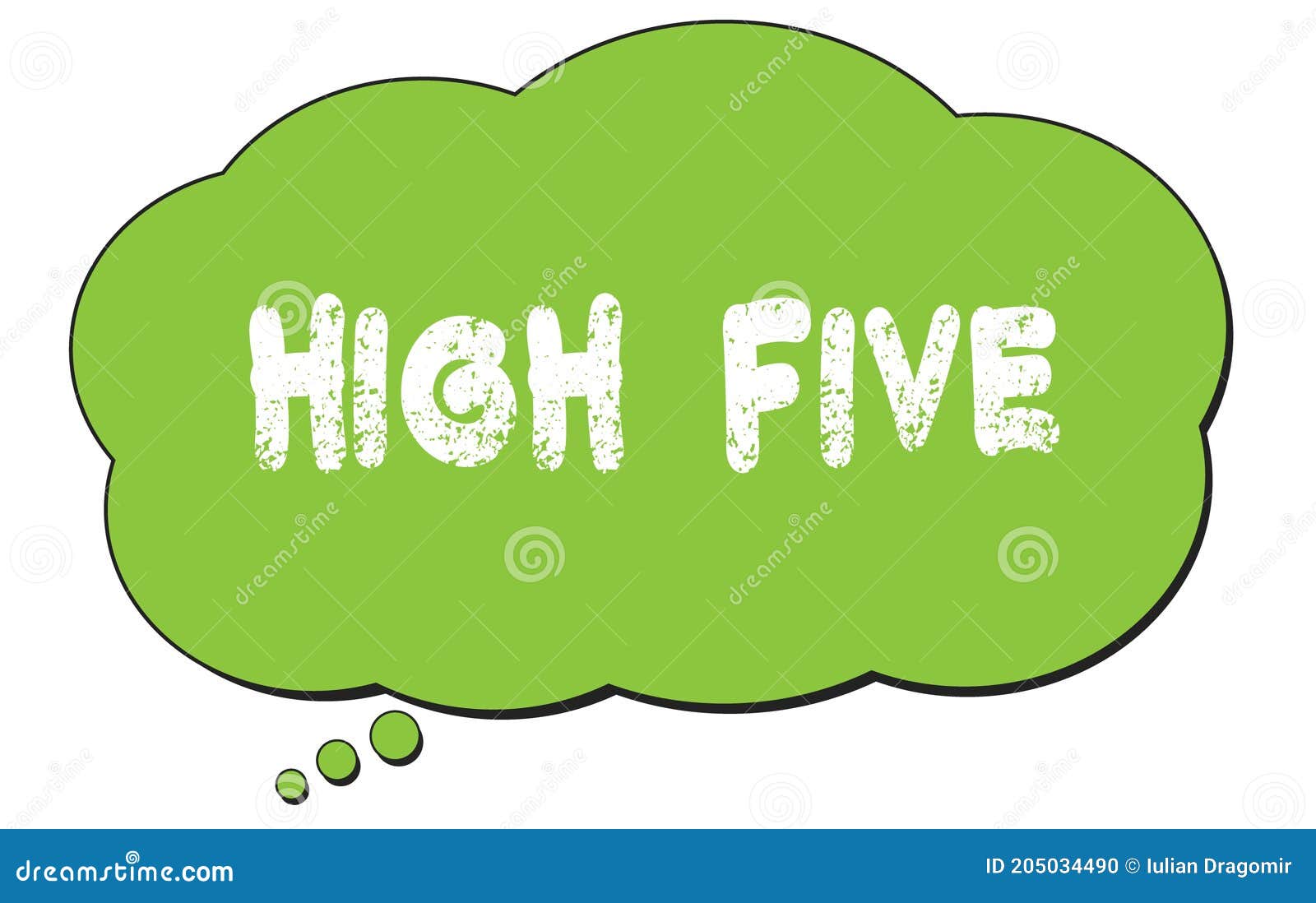 HIGH FIVE Text Written on a Green Thought Bubble Stock Illustration ...