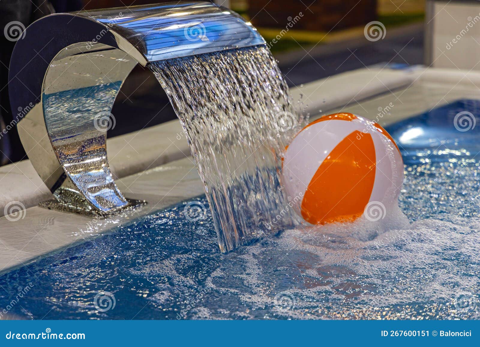 Waterfall Swimming Pool stock image. Image of stream - 267600151
