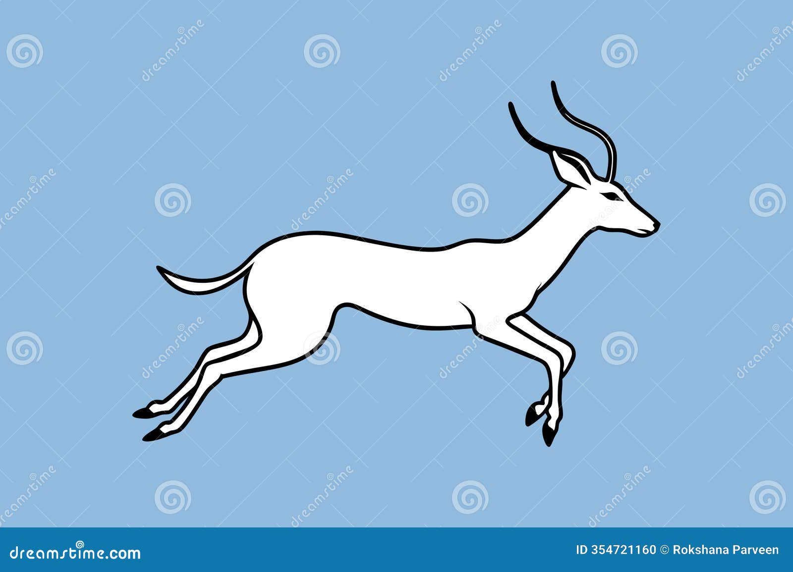 High Flying Jumping of Impala Vector Artwork Stock Illustration ...
