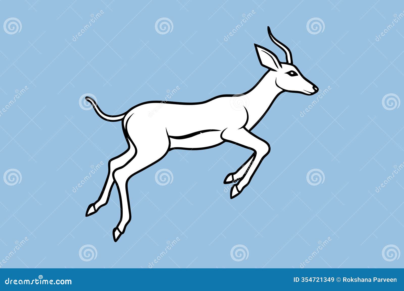 High Flying Jumping of Impala Vector Artwork Stock Illustration ...
