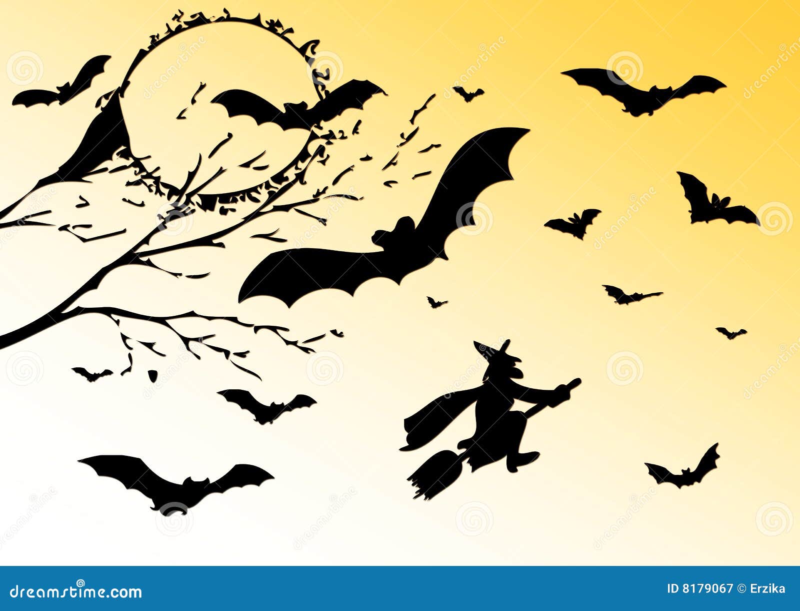 High flying witch stock illustration. Illustration of magician - 8179067