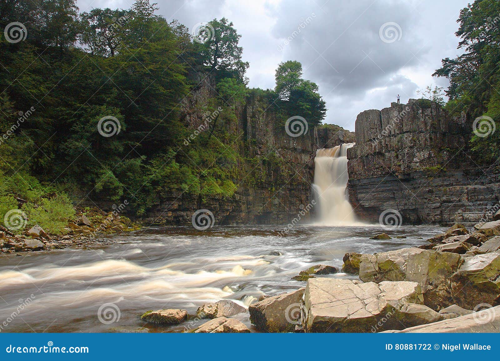 High Force Waterfall County Durham Stock Photo - Image of water ...