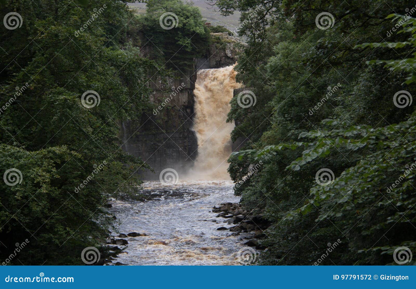 High Force Waterfall stock photo. Image of waterfall - 97791572