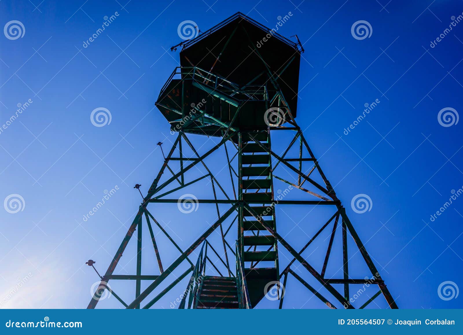 High Forest Watchtower on Top of a Peak Stock Image - Image of forestry ...