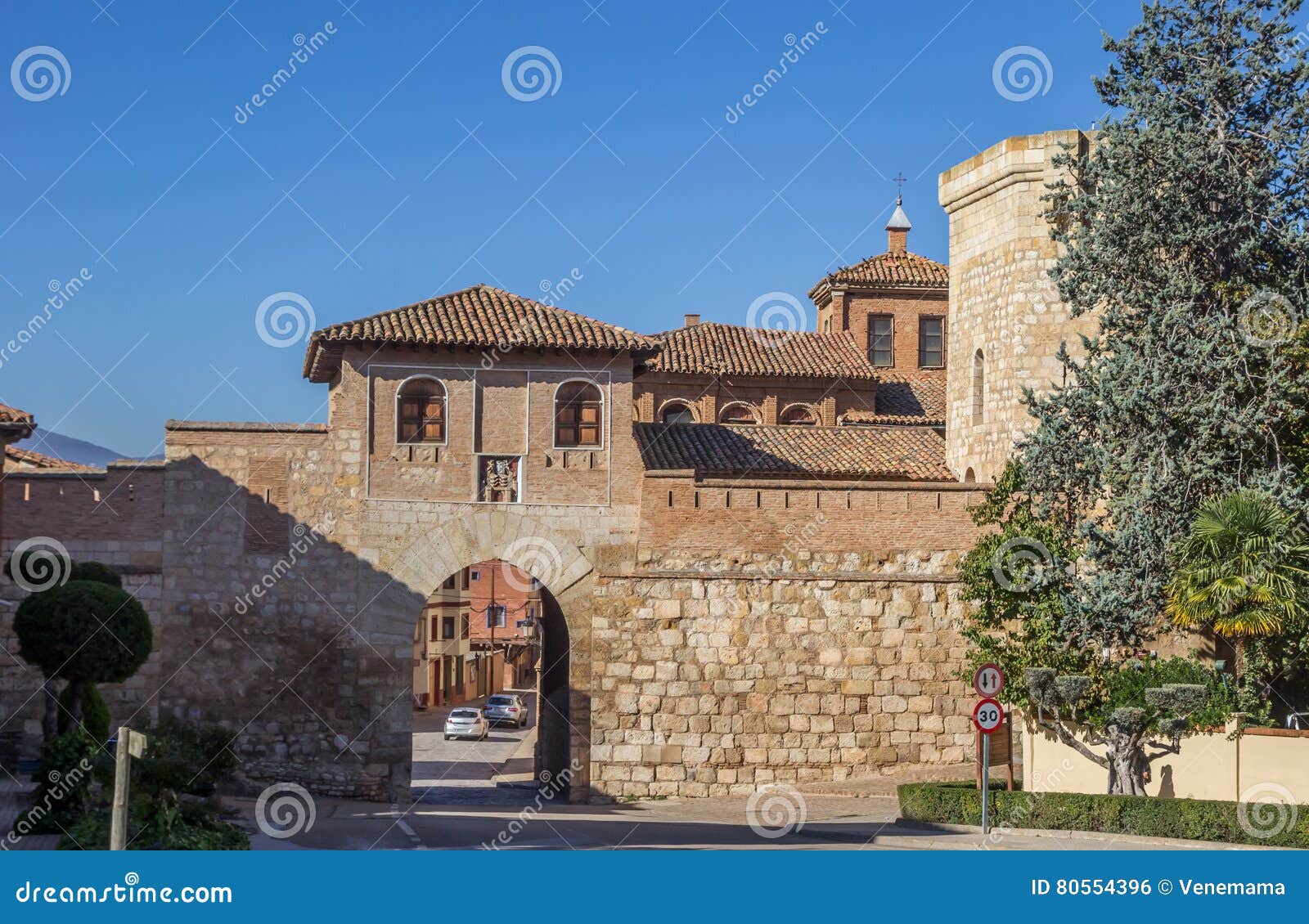 The high gate of Daroca stock photo. Image of aragon - 80554396