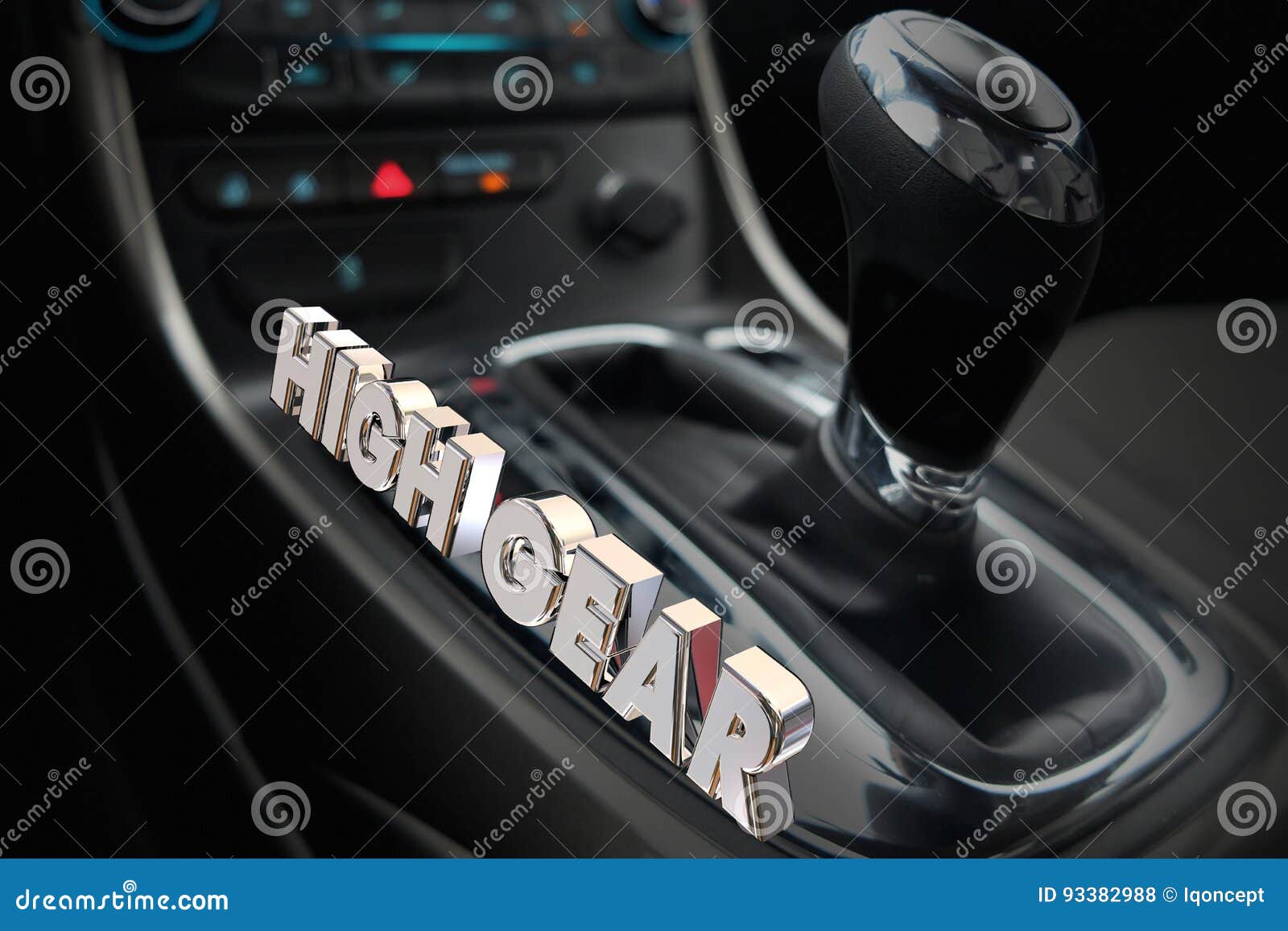 High Gear Shift Car Auto Driving Faster Speed Stock Illustration ...